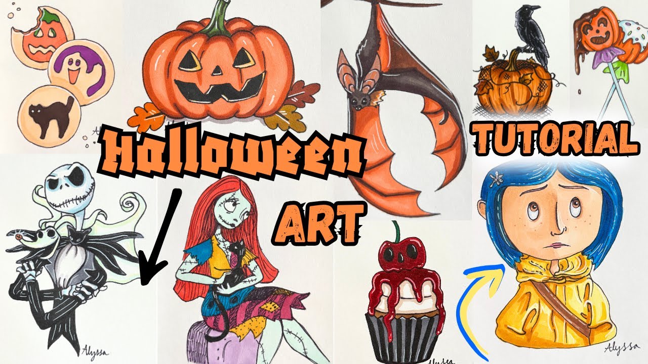 HALLOWEEN art tutorial!!🎃👻 - YouTube