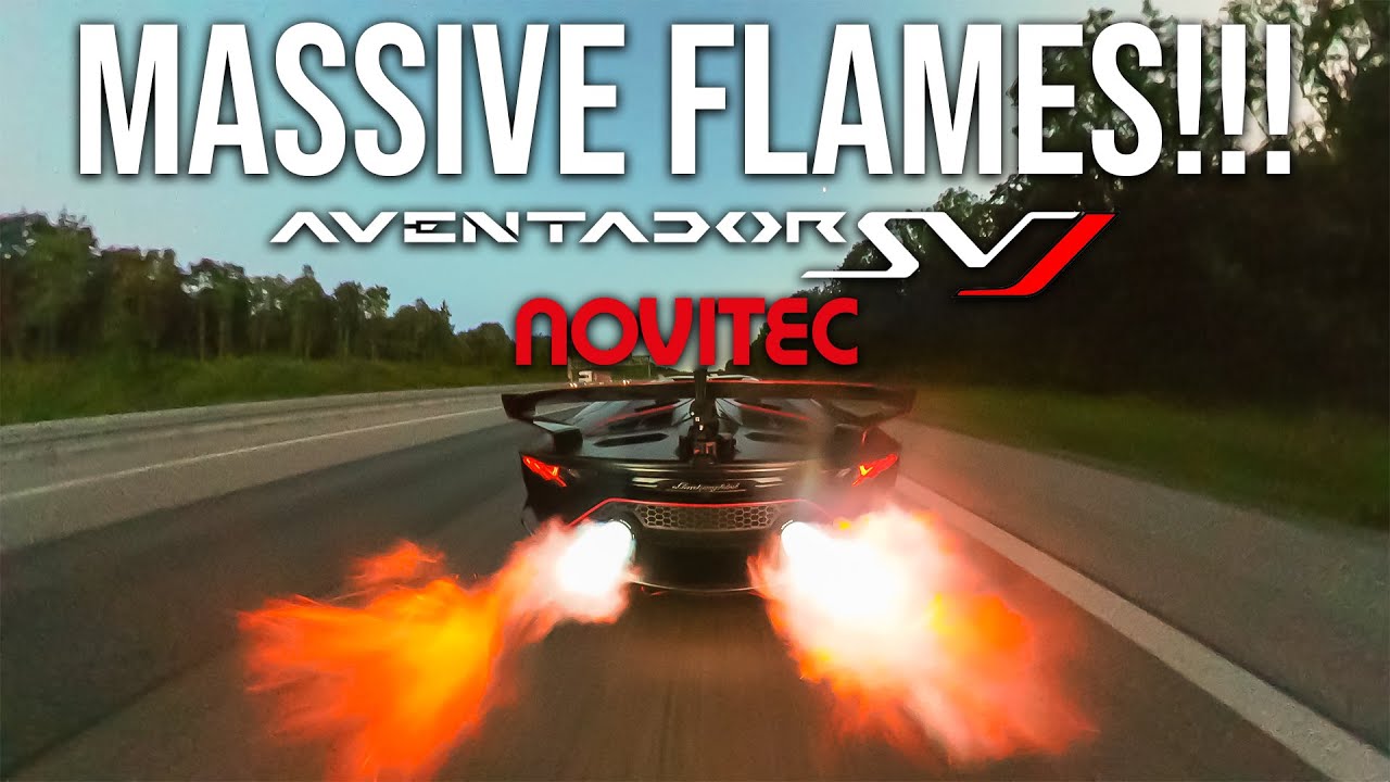 Lamborghini Aventador SVJ MASSIVE FLAMES Autobahn!!! - YouTube