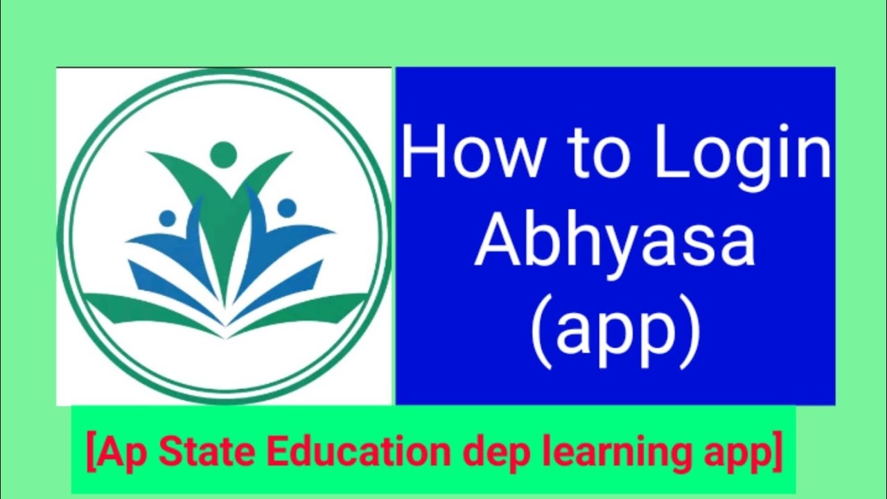 How to Login Abhyasa-Ap state education dept learning app - YouTube