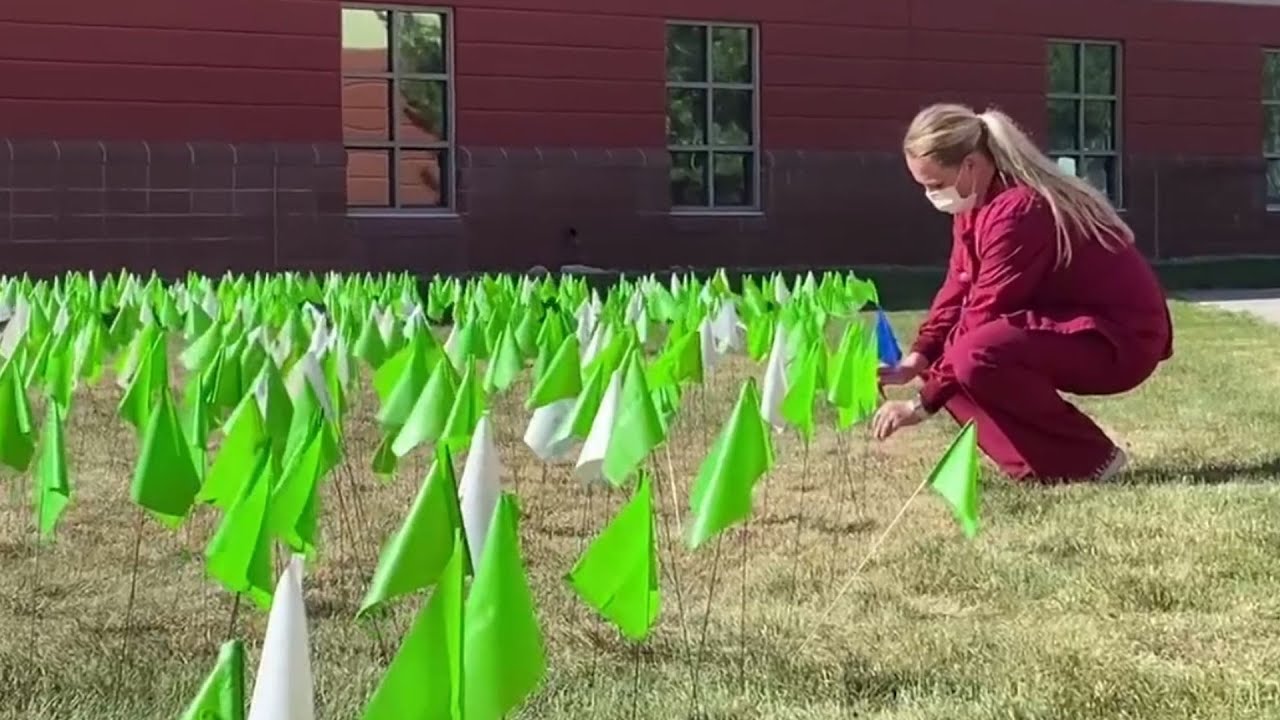 Flags placed at Orem hospital for COVID-19 victims, survivors, heroes ...