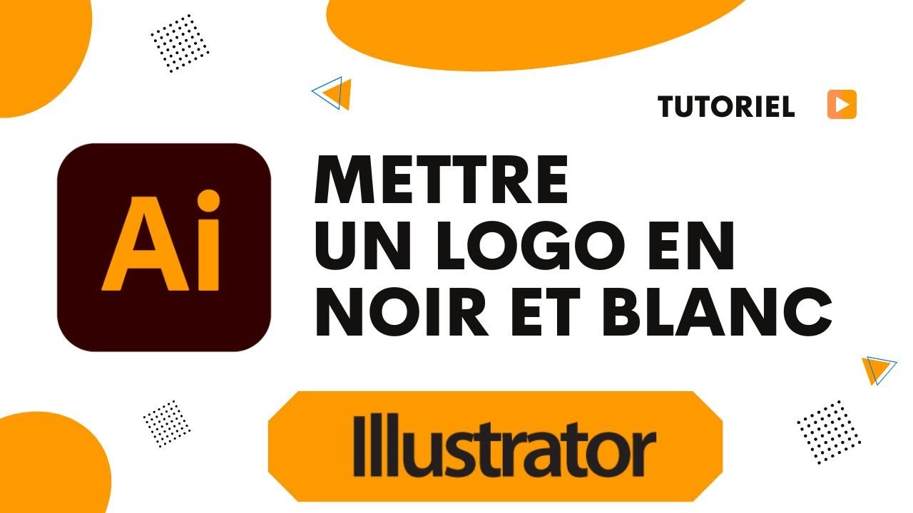 Comment mettre un logo en noir et blanc Illustrator - YouTube