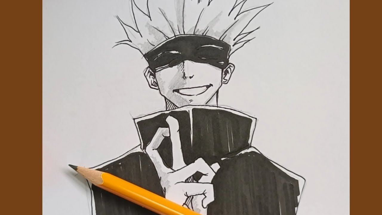 How To Draw Satoru Gojo Step By Step | Jujutsu Kaisen | Gojo drawing ...