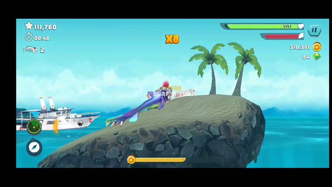 Alan Destroyer of the World, unlock the daily reward in Hungry Shark ...