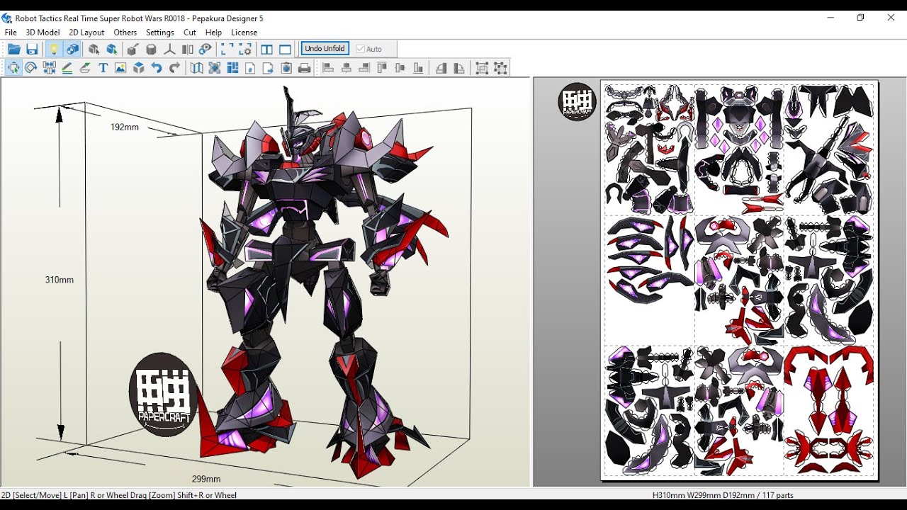 Robot Tactics Real Time Super Robot Wars R0018 Papercraft - YouTube