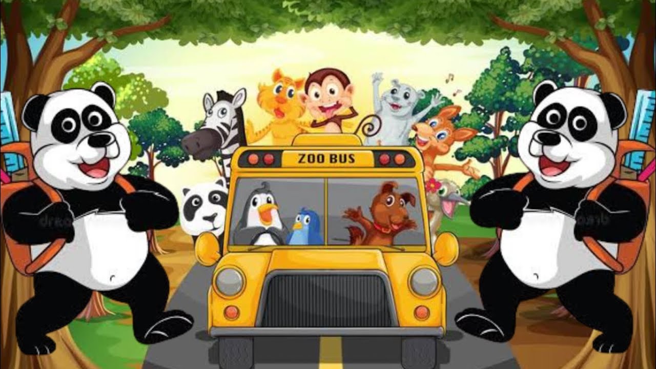 Zoo Bus |Cartoons | Cartoons videos| Panda and other animals on trip # ...