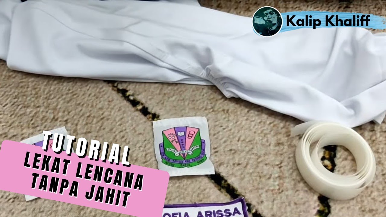 Cara mudah lekat lencana sekolah TANPA perlu jahit | Guna adhesive tape ...