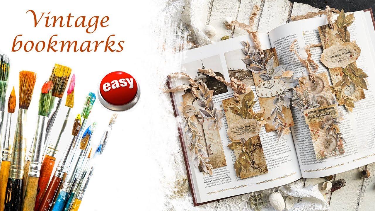 Vintage bookmarks tutorial - YouTube