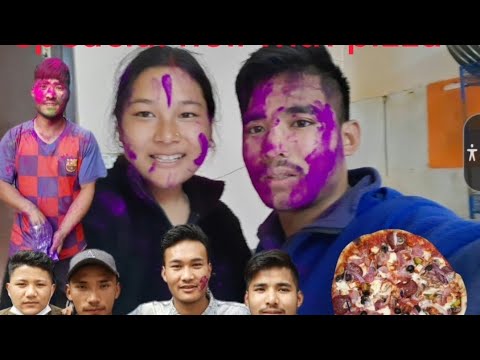 specail holi with pizza. happy holi #vlog# - YouTube