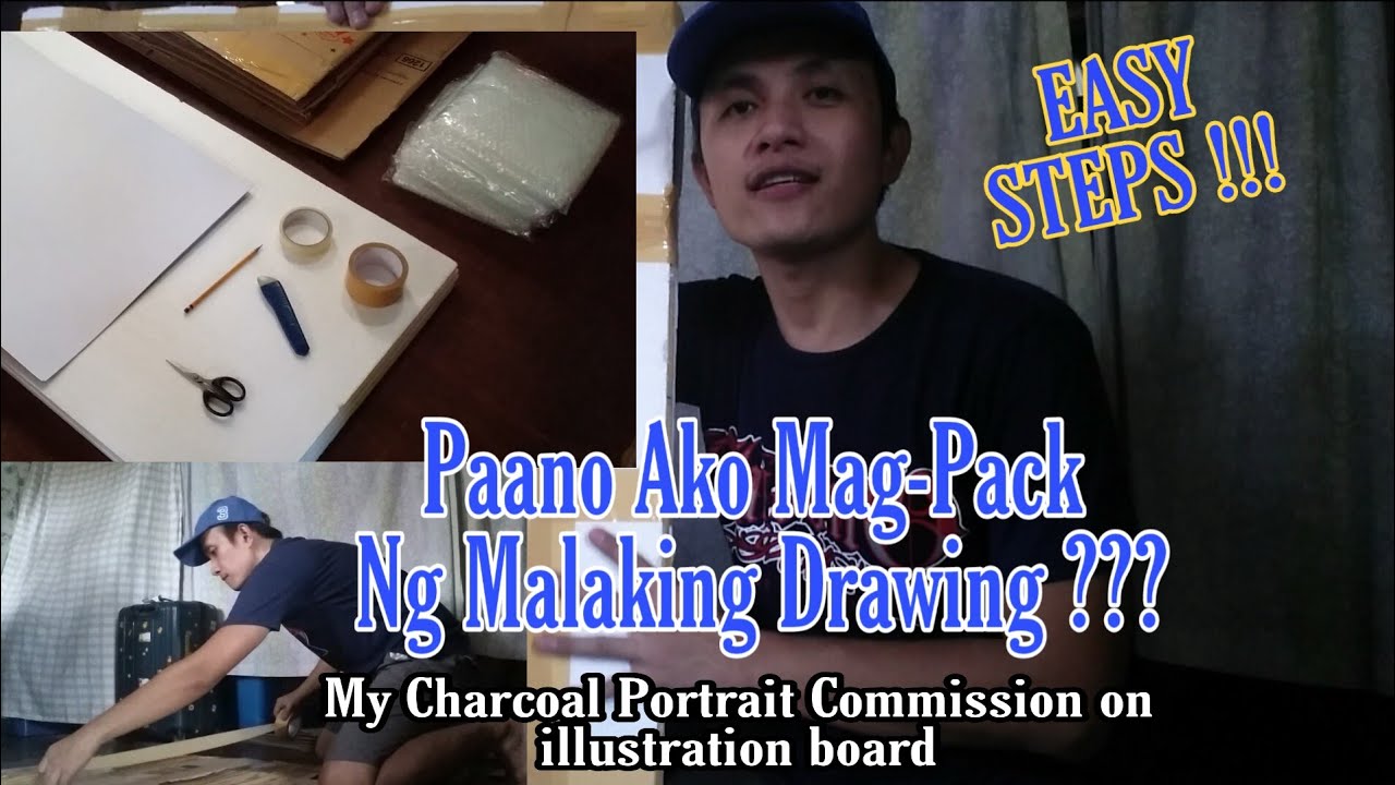 PAANO AKO MAG-PACK NG DRAWING -Sa malaking illustration board - YouTube