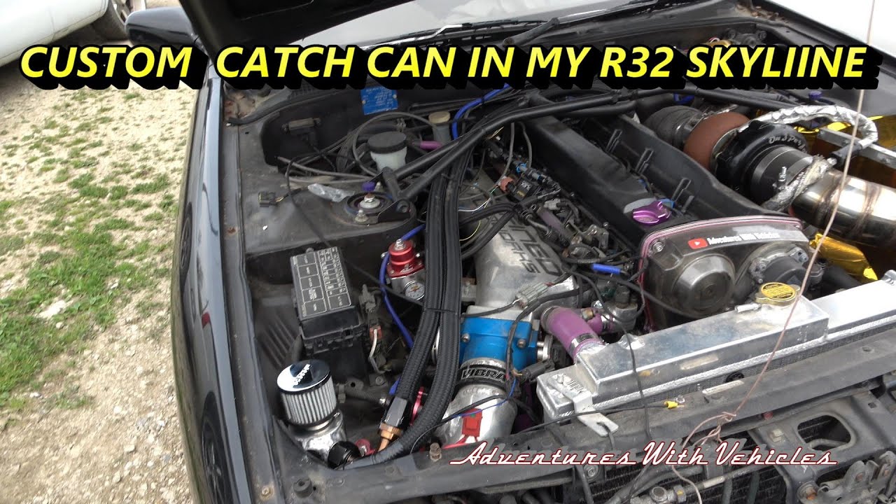 CUSTOM CATCH CAN IN MY R32 SKYLINE - YouTube
