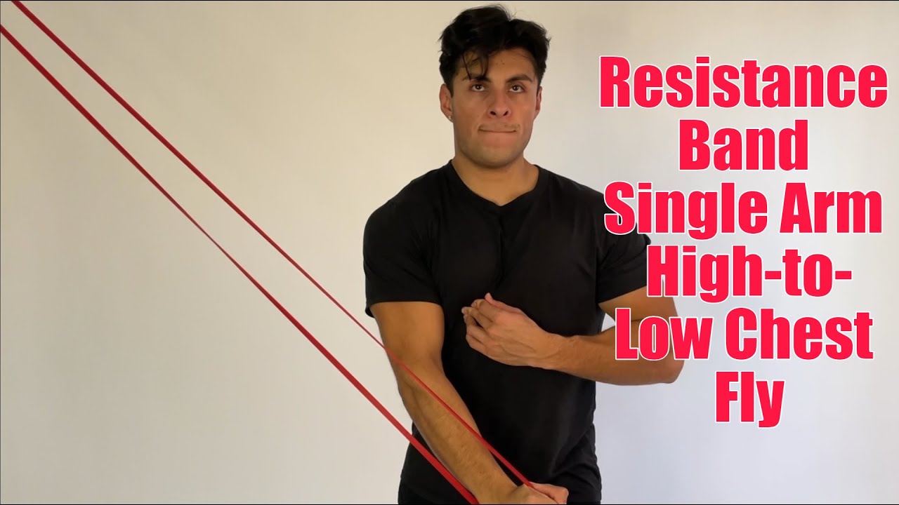 [How To] Resistance Band Single Arm High-to-Low Chest Fly - YouTube