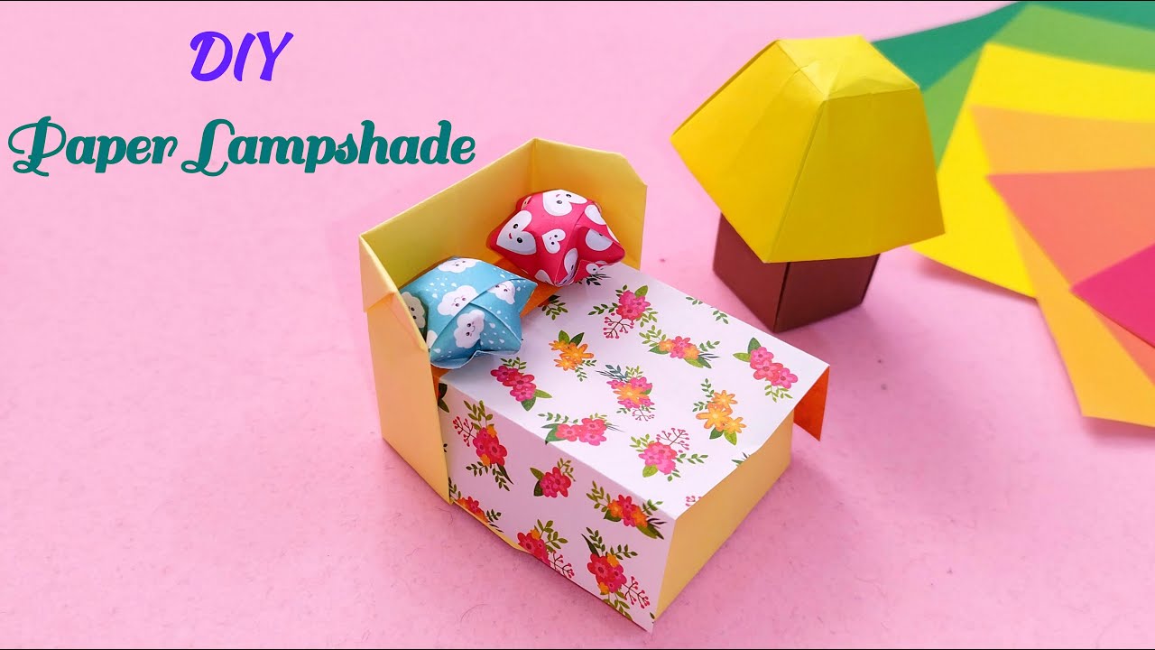 Origami Table Lamp - How to make a Paper Table Lamp - miniature paper ...