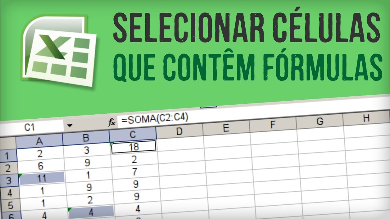 EXCEL: Como localizar células que têm fórmulas? - YouTube