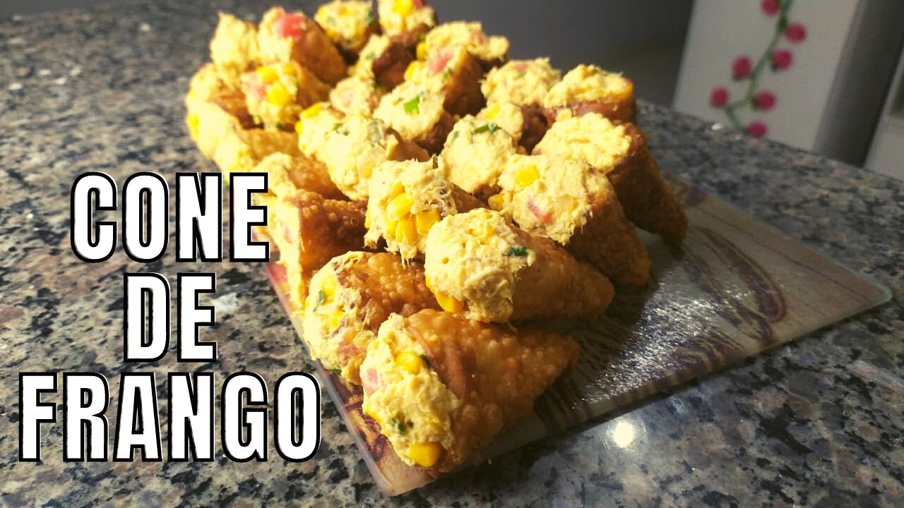 Como fazer CONE de FRANGO | Receita de CANUDINHO de FRANGO - YouTube