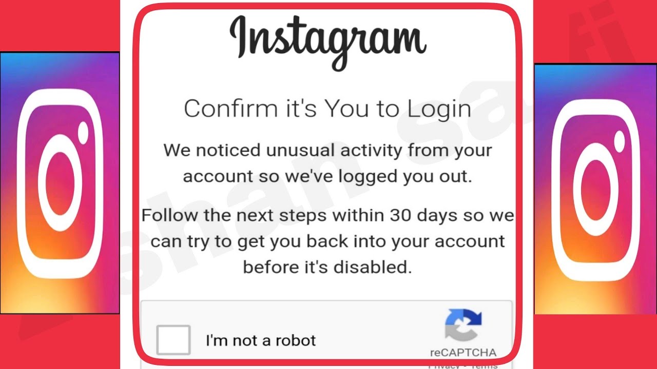 Instagram Fix Confirm it's You to login we noticed unusual activity ...