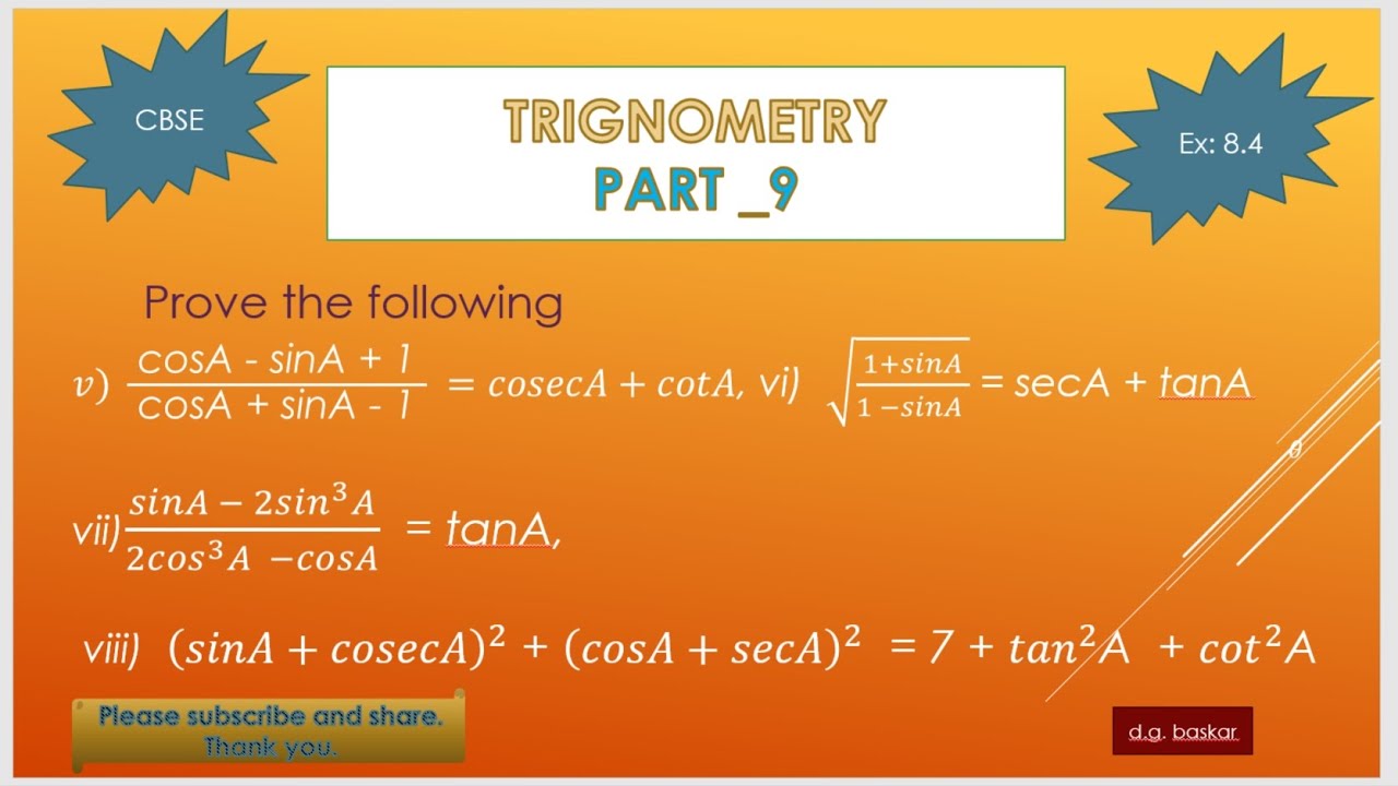 Cbse Ncert Book Class10 Trigpart9 Ex84v Viiisolving Problems 9879
