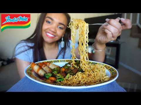 INDONESIAN NOODLES | BEEF AND BROCCOLI MUKBANG *burping*