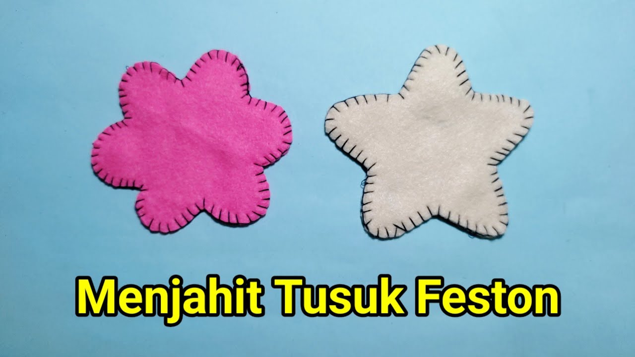Cara Menjahit Tusuk Feston || Menjahit Kian Flanel Dengan Tusuk Feston ...