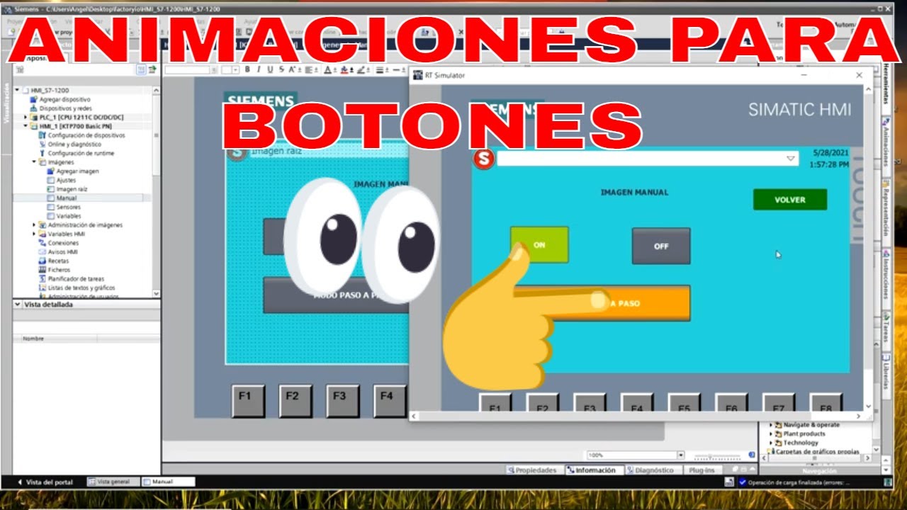 CÓMO CONFIGURAR ANIMACIONES para los BOTONES con WINCC TIA PORTAL - PLC ...