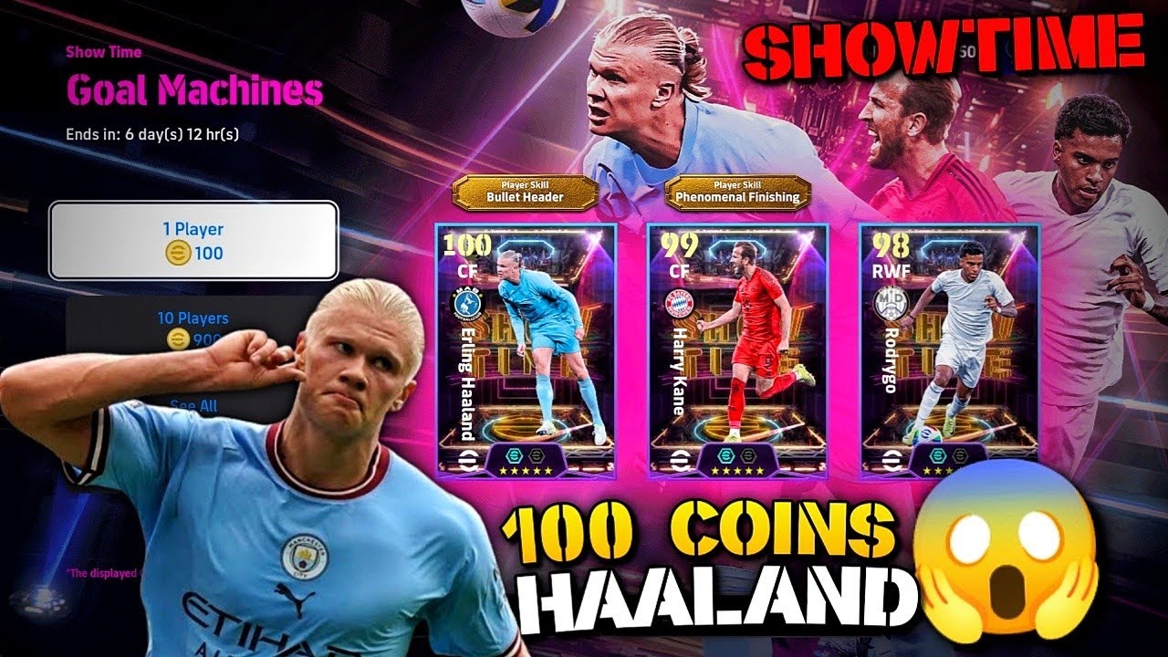 😱100 Coins 105 RATED Double BOOSTER HAALAND🤔GOAL MACHINES SHOWTIME ...