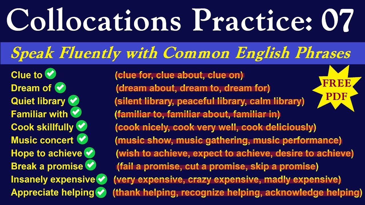 English Collocations for Fluent Speech | Learn English Collocations ...