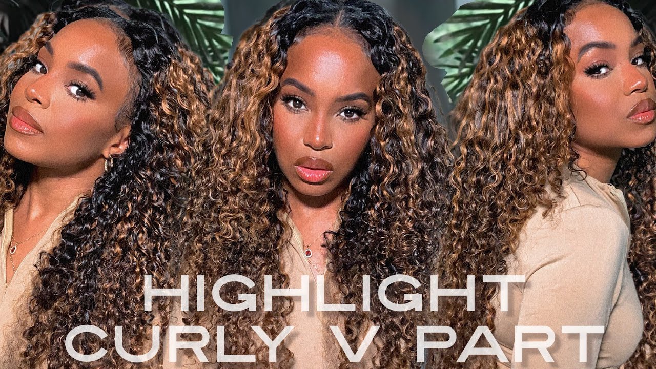 CURLY HIGHLIGHT V PART WIG! NO EDGES OUT! NO LACE! BEAUTYFOREVER ...
