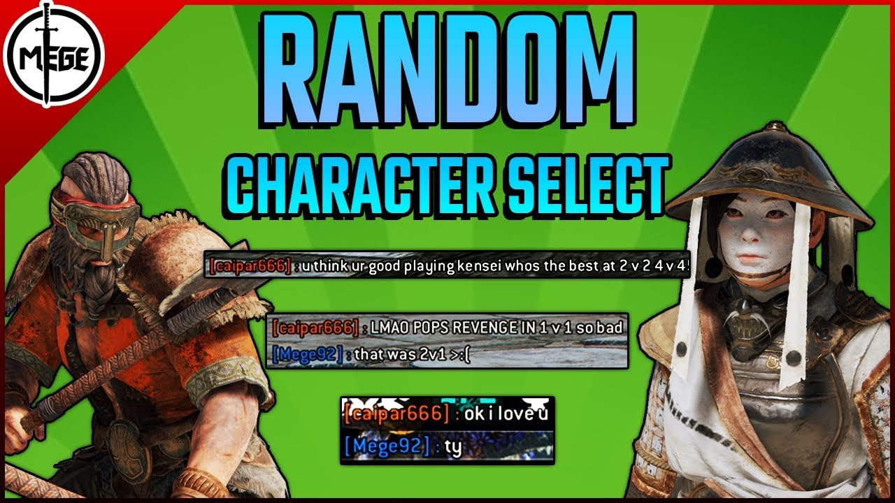 RANDOM CHARACTER SELECT - 2v2 Gameplay [For Honor] - YouTube