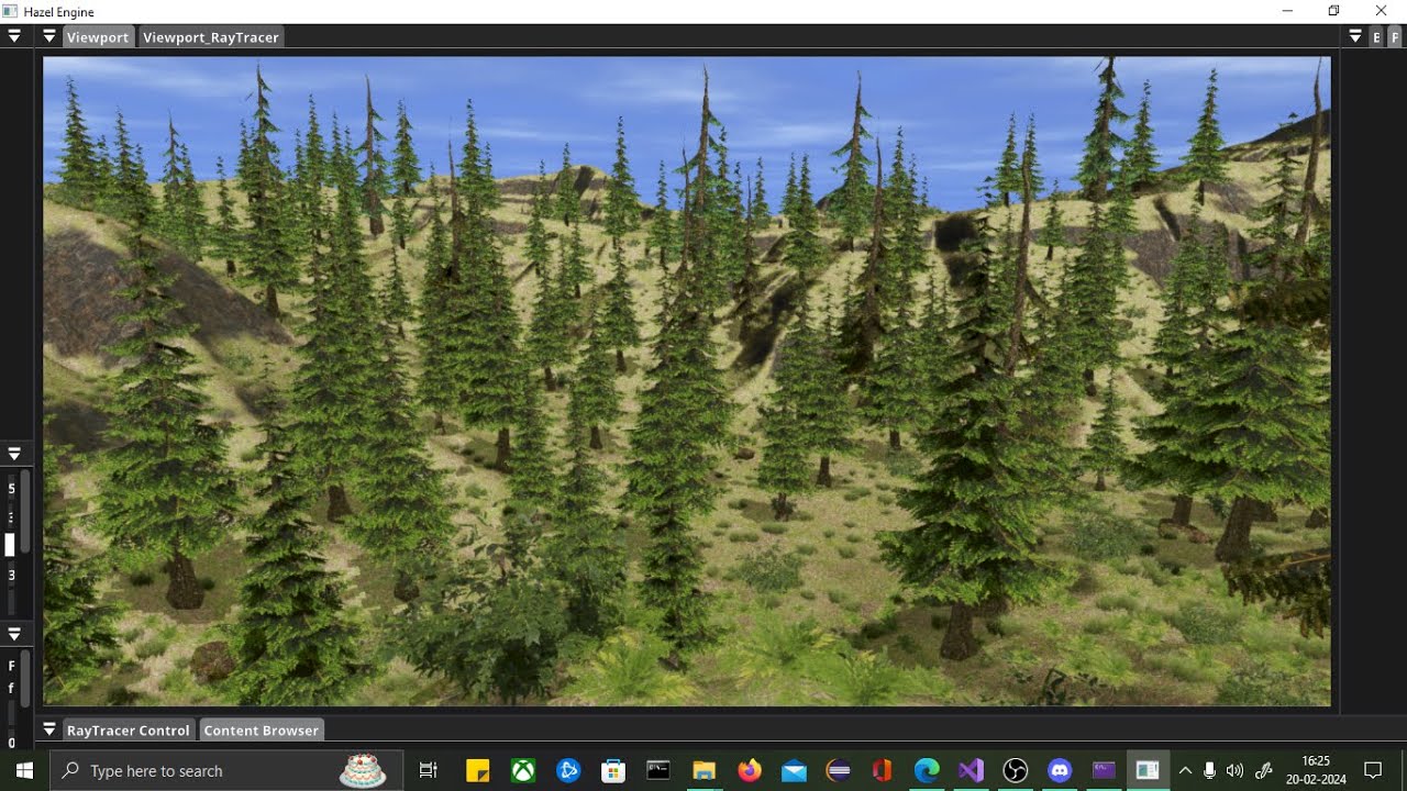 Realtime procedural foliage placement system in my engine (using Quadtree optimization) - YouTube