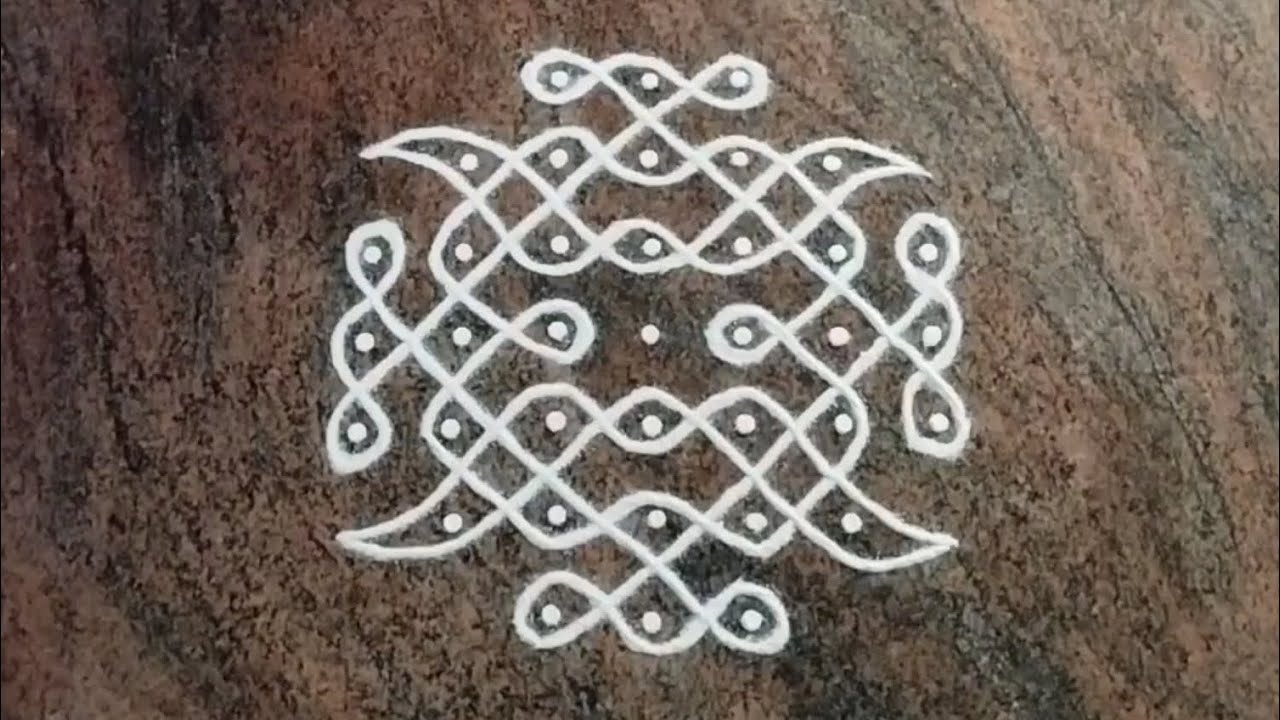 7*3*3 dots sikku kolam/ easy neli kolam/ beginners kolam/ pushpa simple ...
