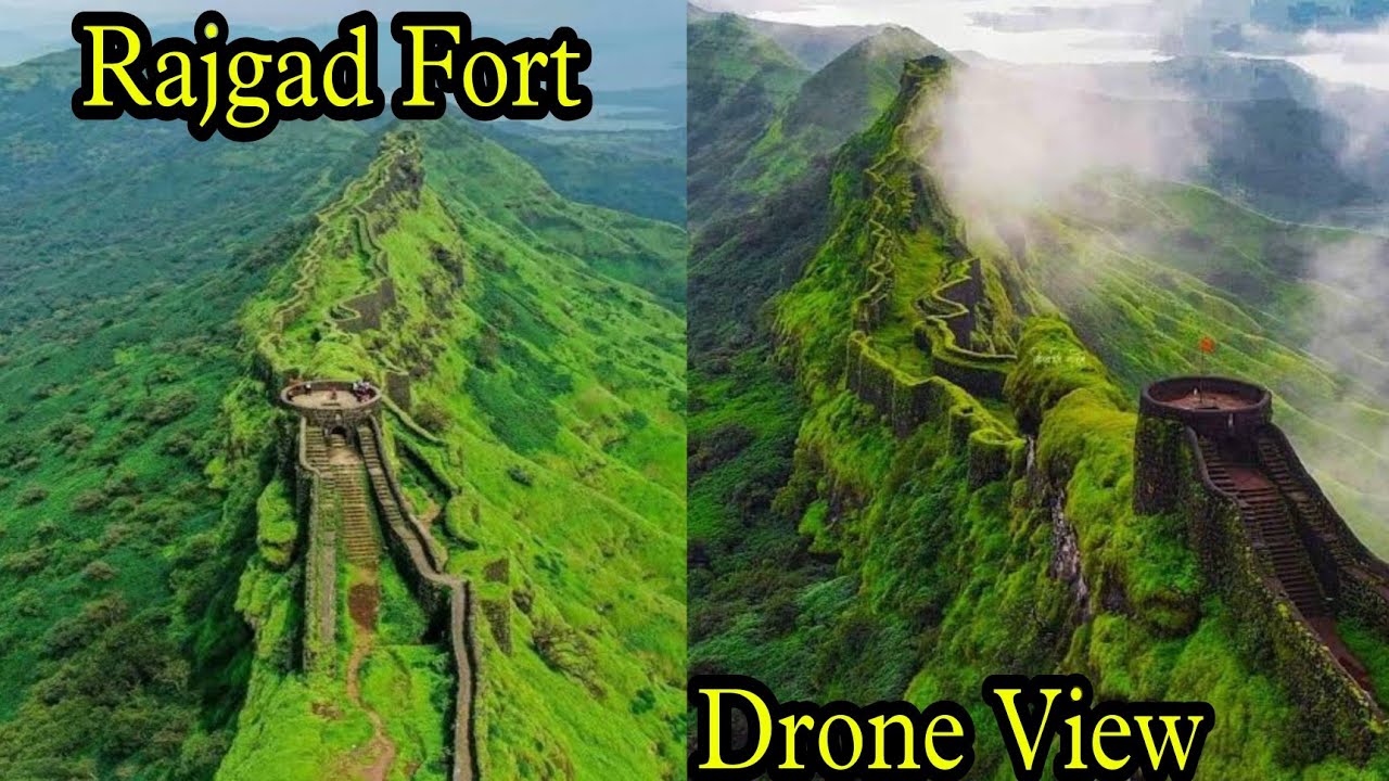 Rajgad Fort Drone View| #maharashtra | The king of forts | गडांचा राजा ...