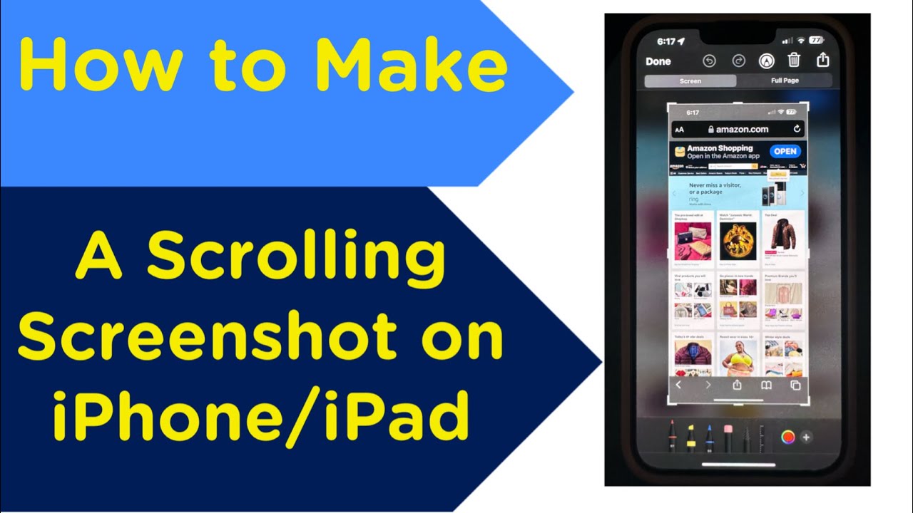How to make scrolling screenshot on ios Electronics and gadgets - YouTube