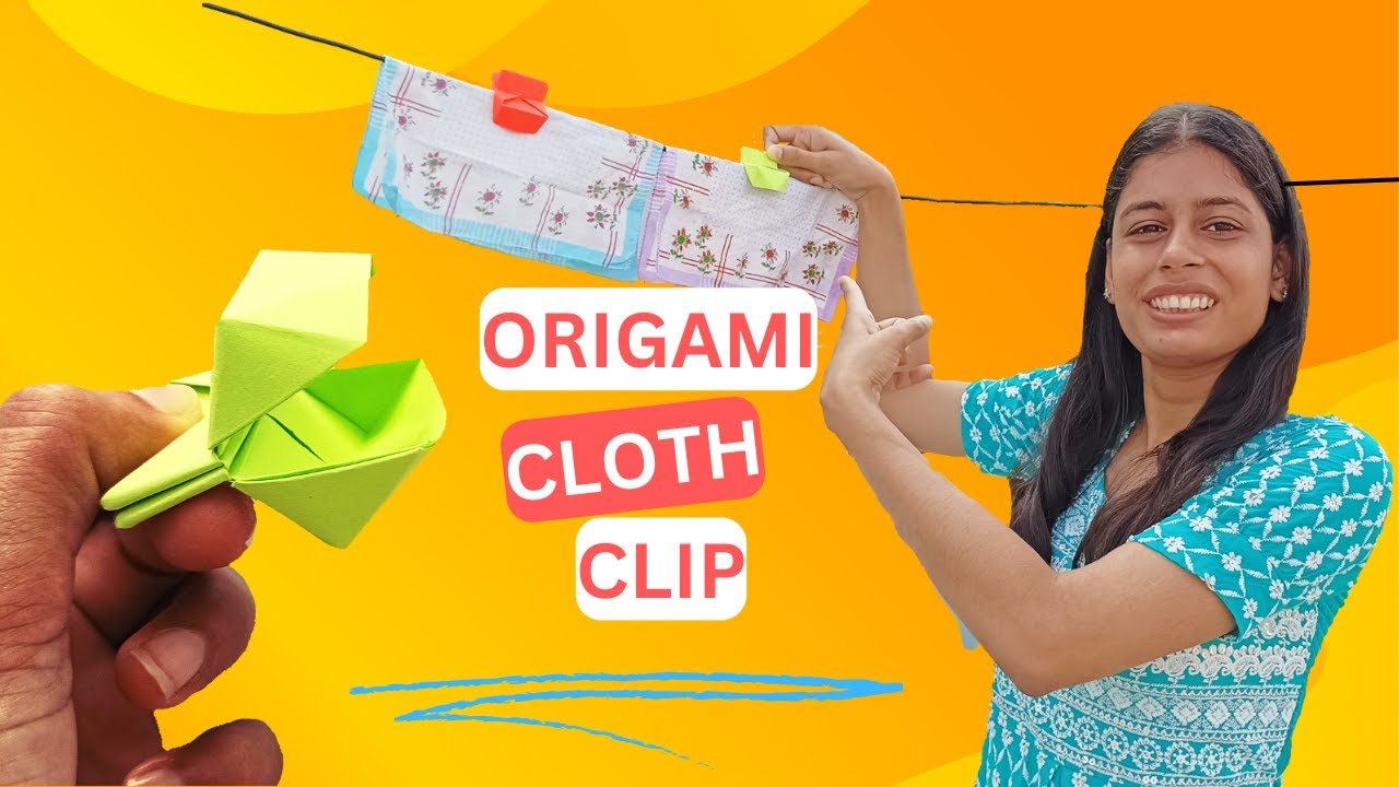 Origami Cloth Clip | How to make a paper cloth clip | Craftboat - YouTube