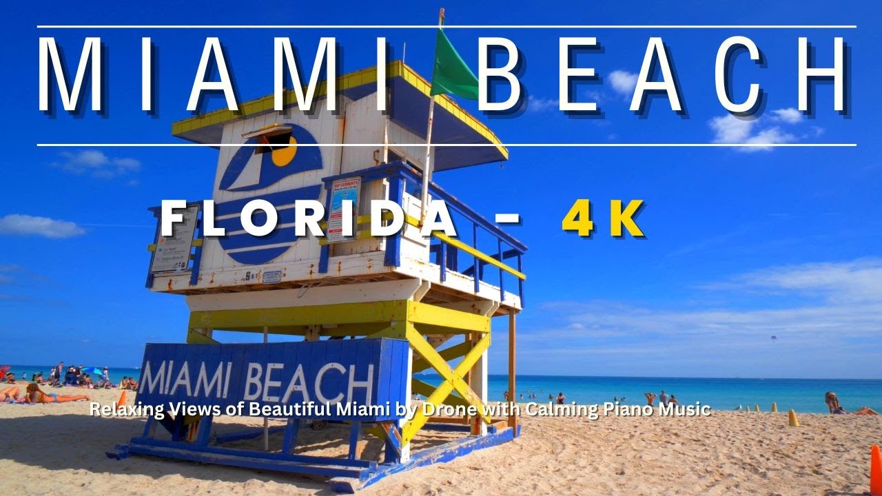 Miami Beach in 4K - Scenic Views of Beautiful Miami Beach by Drone with ...