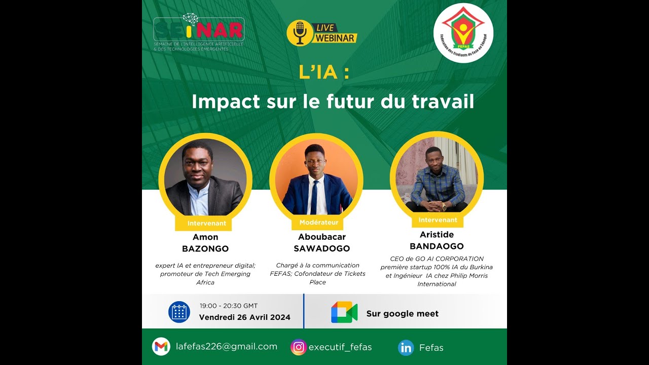 IA: Impact sur le futur du travail | Amon Bazongo, Aristide Bandaogo, Aboubacar Sawadogo - YouTube