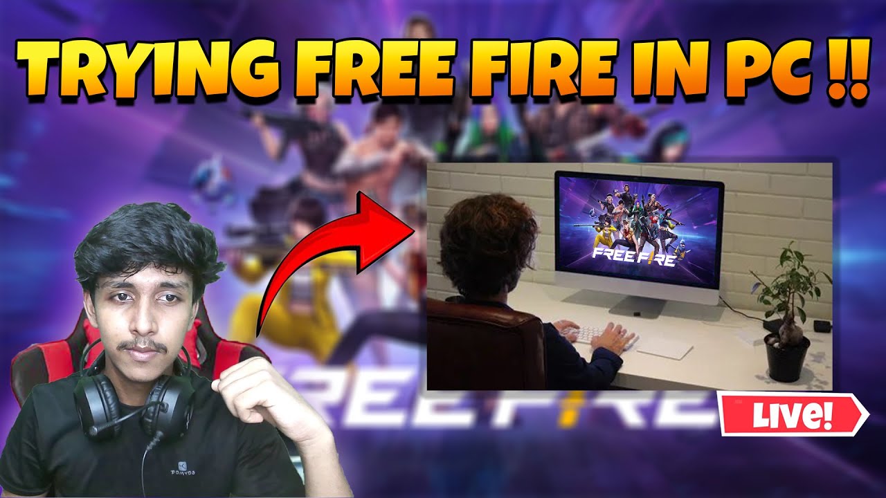 🔴TRYING FREEFIRE IN PC FOR FIRST TIME 🔴GAMER NITHIL FREE FIRE MALAYALAM ...