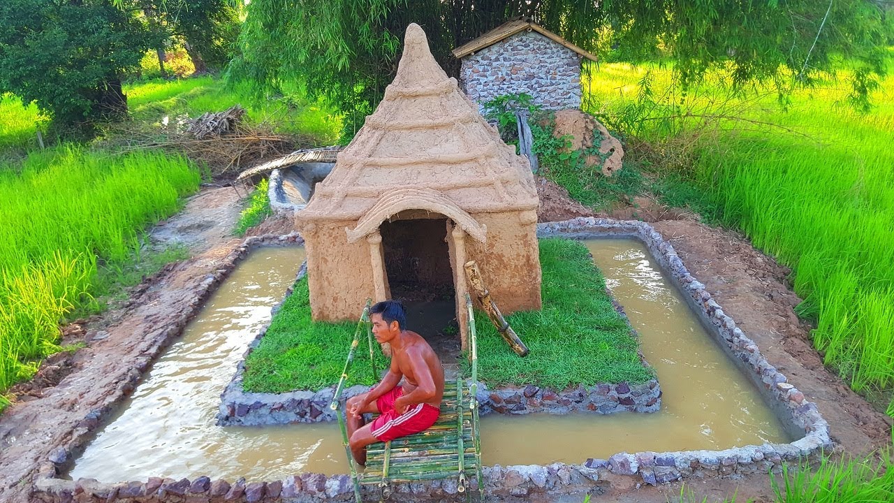 Primeval Tool : Build Mini Pool Around Temple House #2 - YouTube