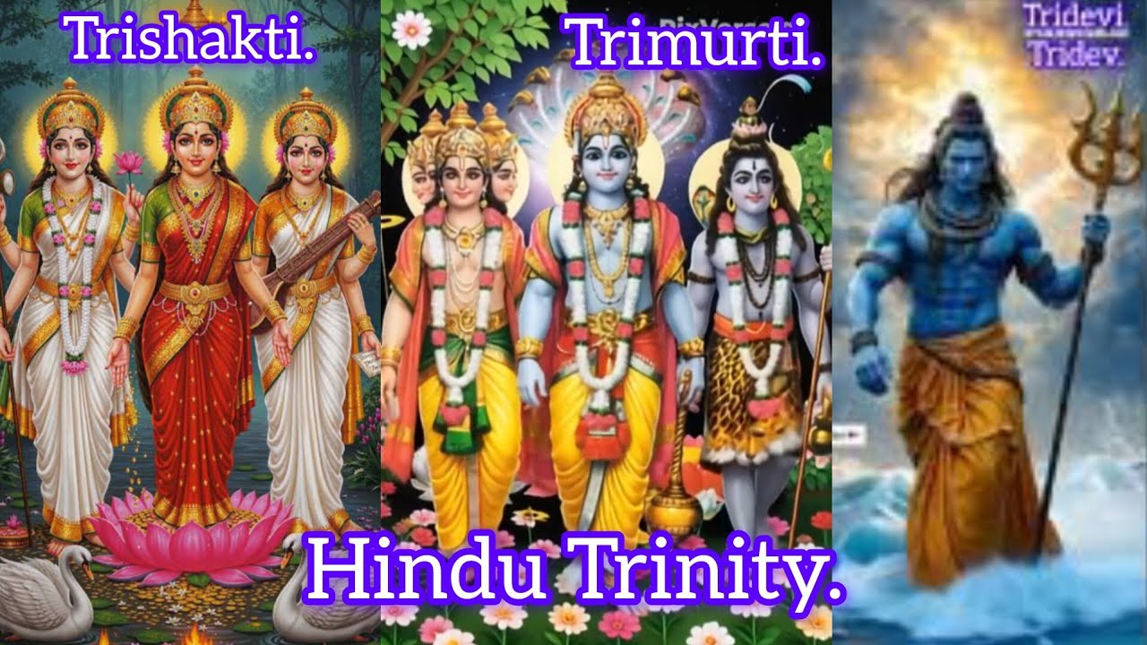 Trinath (Trimurti) & Trishakthi (Tridevi) 🔱 Eternal Hindu Trinity 🌺 ...