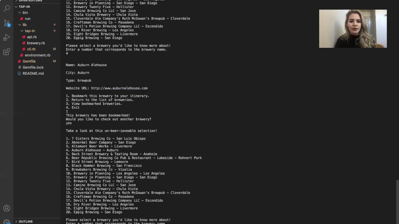 Flatiron CLI Project: Tap In - YouTube