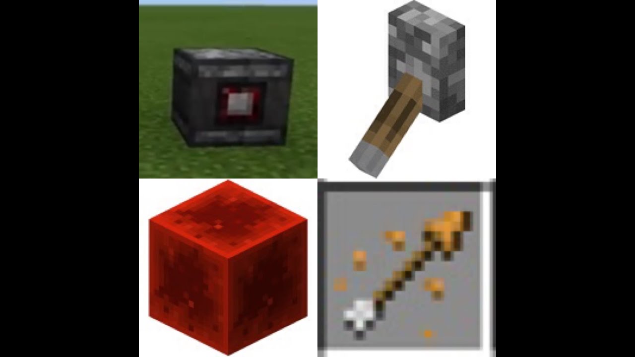 Lego Minecraft Observer block, Redstone block, Potion arrow, and Lever ...