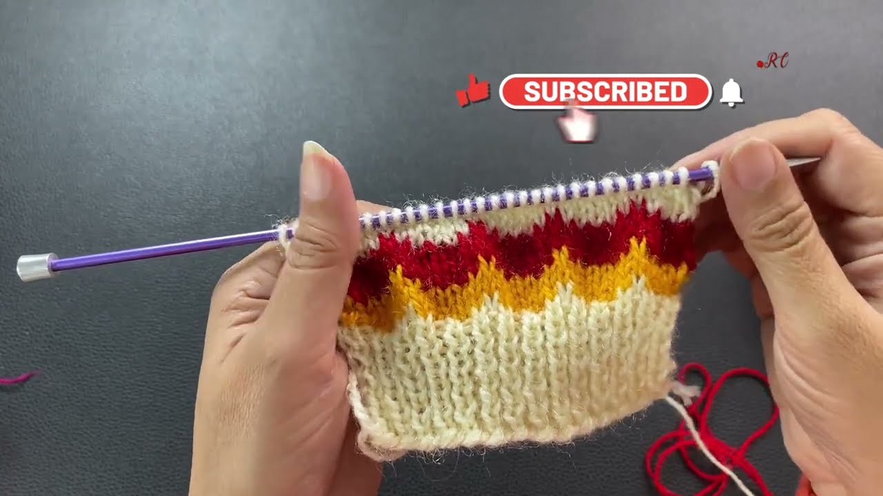 Knitting with Waste Wool || Leftover yarn uses || Multi Double Colour ...