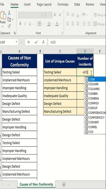 #shorts | Sort Data with UNIQUE & COUNTIF Functions in Excel - YouTube