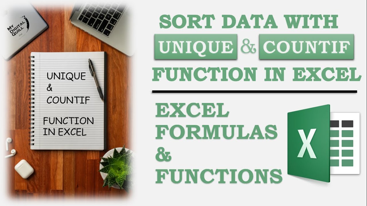 Shorts Sort Data With Unique And Countif Functions In Excel Youtube 1616