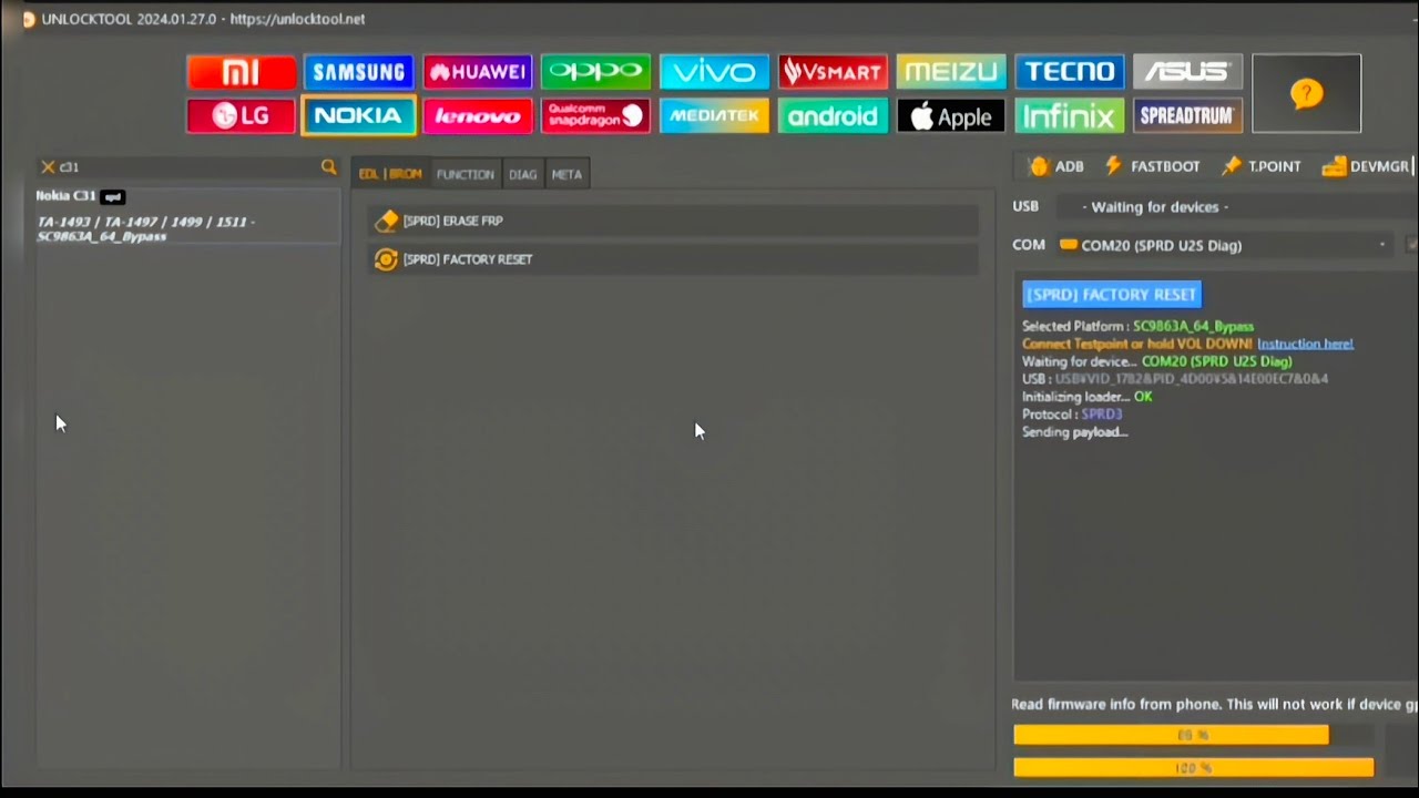 Unlock Nokia C31 Pattern & FRP with Test Point: No More Restrictions ...