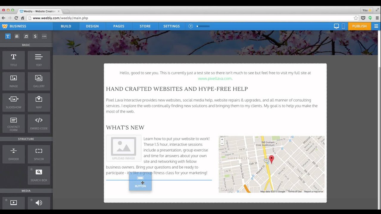 Weebly's drag and drop interface - YouTube