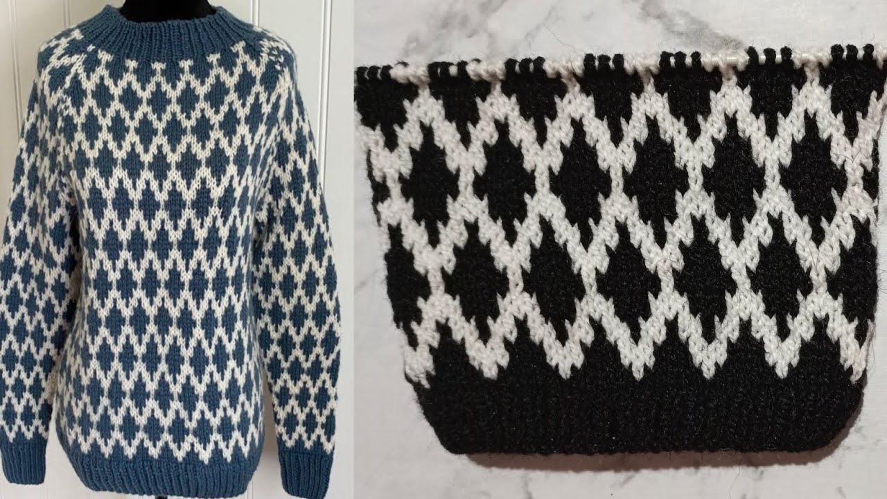 Knitting Graph pattern #190 | Two colour Gents sweater design - YouTube