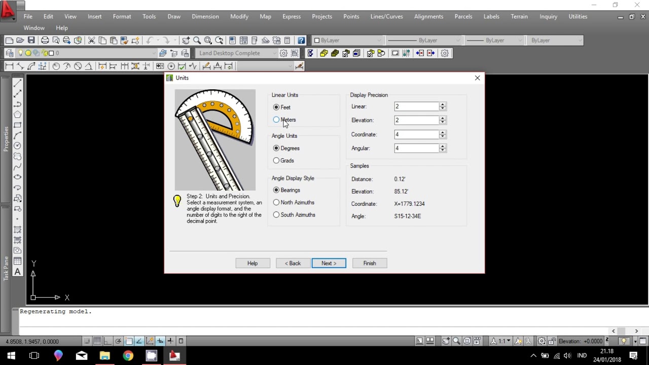 TUTORIAL AUTOCAD LAND DESKTOP - INSERT POINT - YouTube
