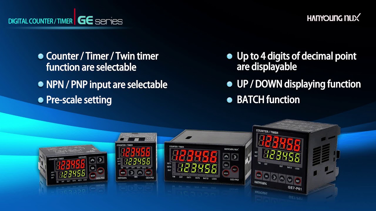 BỘ ĐẾM GE Series - HANYOUNG - COUNTER - TIMER - YouTube