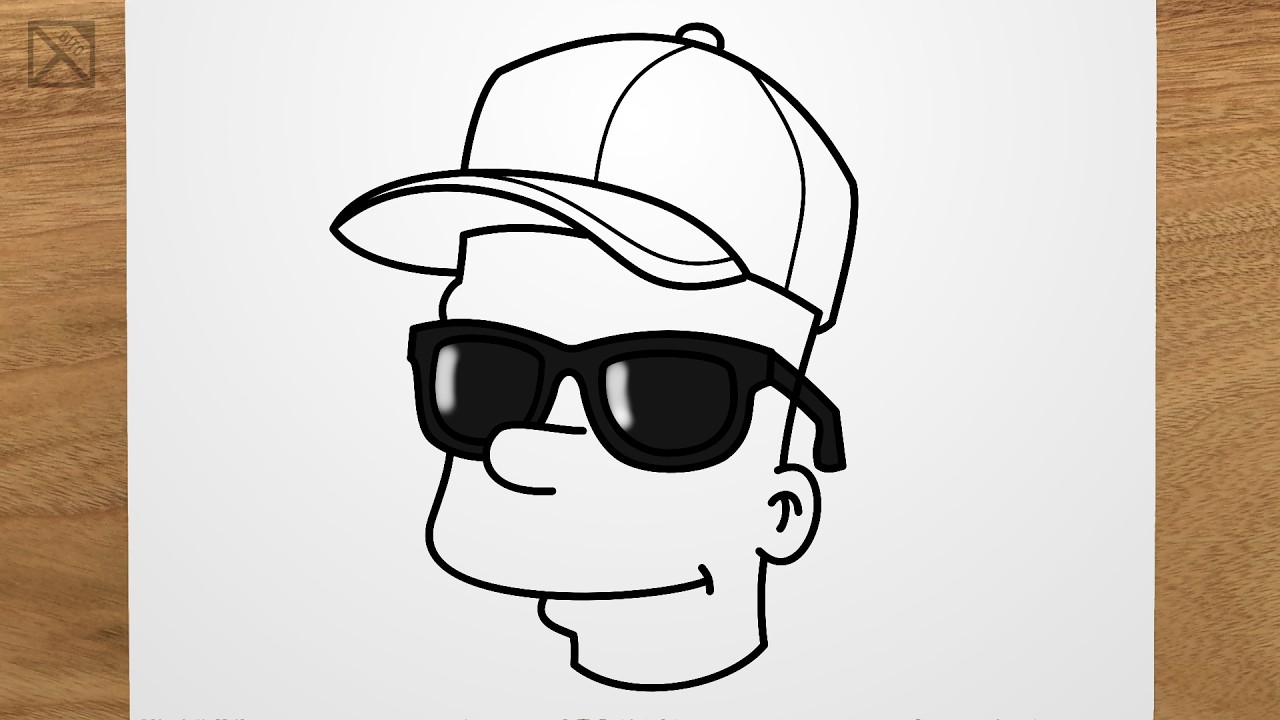 How to draw BART SIMPSON with cap step by step, EASY - YouTube