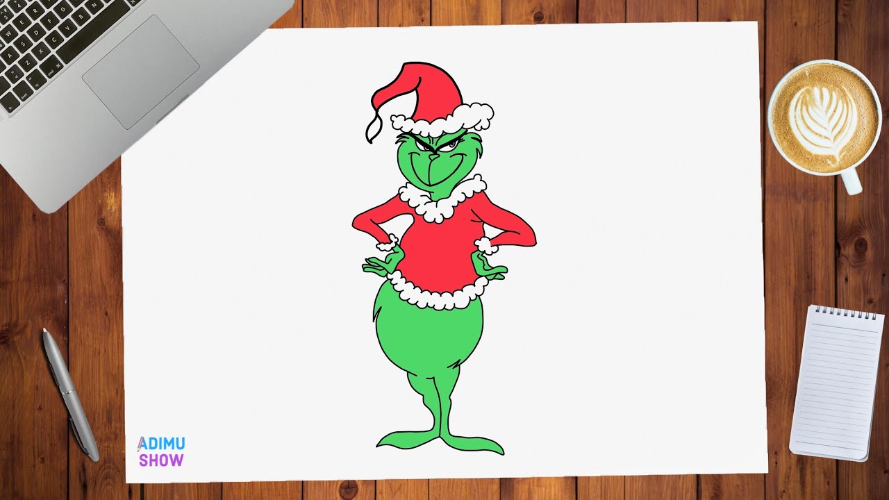 How To Draw A Grinch | Step by step tutorial - YouTube