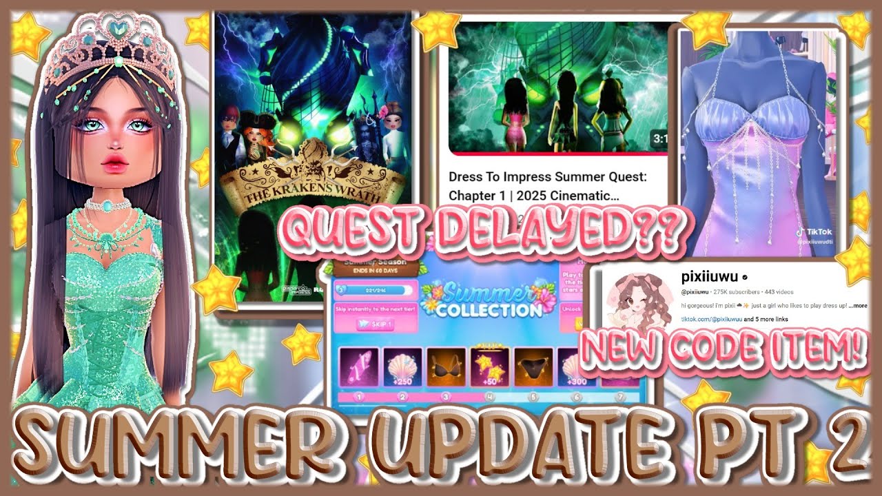DRESS TO IMPRESS SUMMER UPDATE PT 2 🌴 QUEST DELAYED?! + NEW CODE ITEM ...